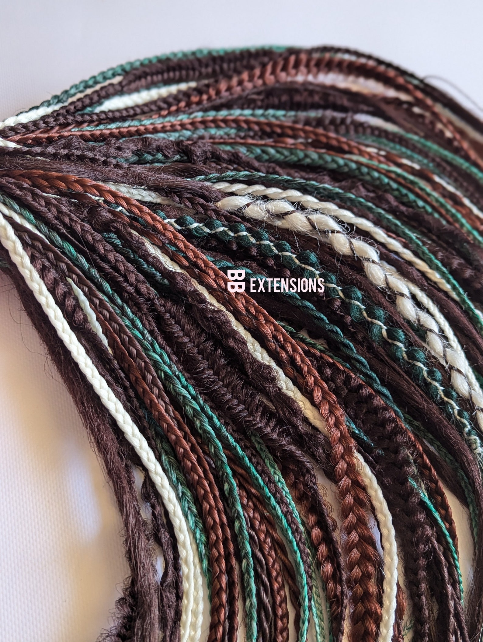 Crochet Brown & Green Dreadlocks Set, Textured Boho Hair Extensions - Etsy