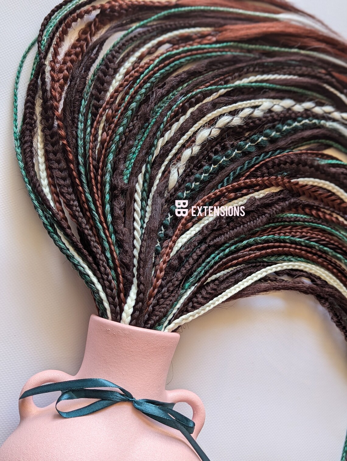 Crochet Brown & Green Dreadlocks Set, Textured Boho Hair Extensions - Etsy