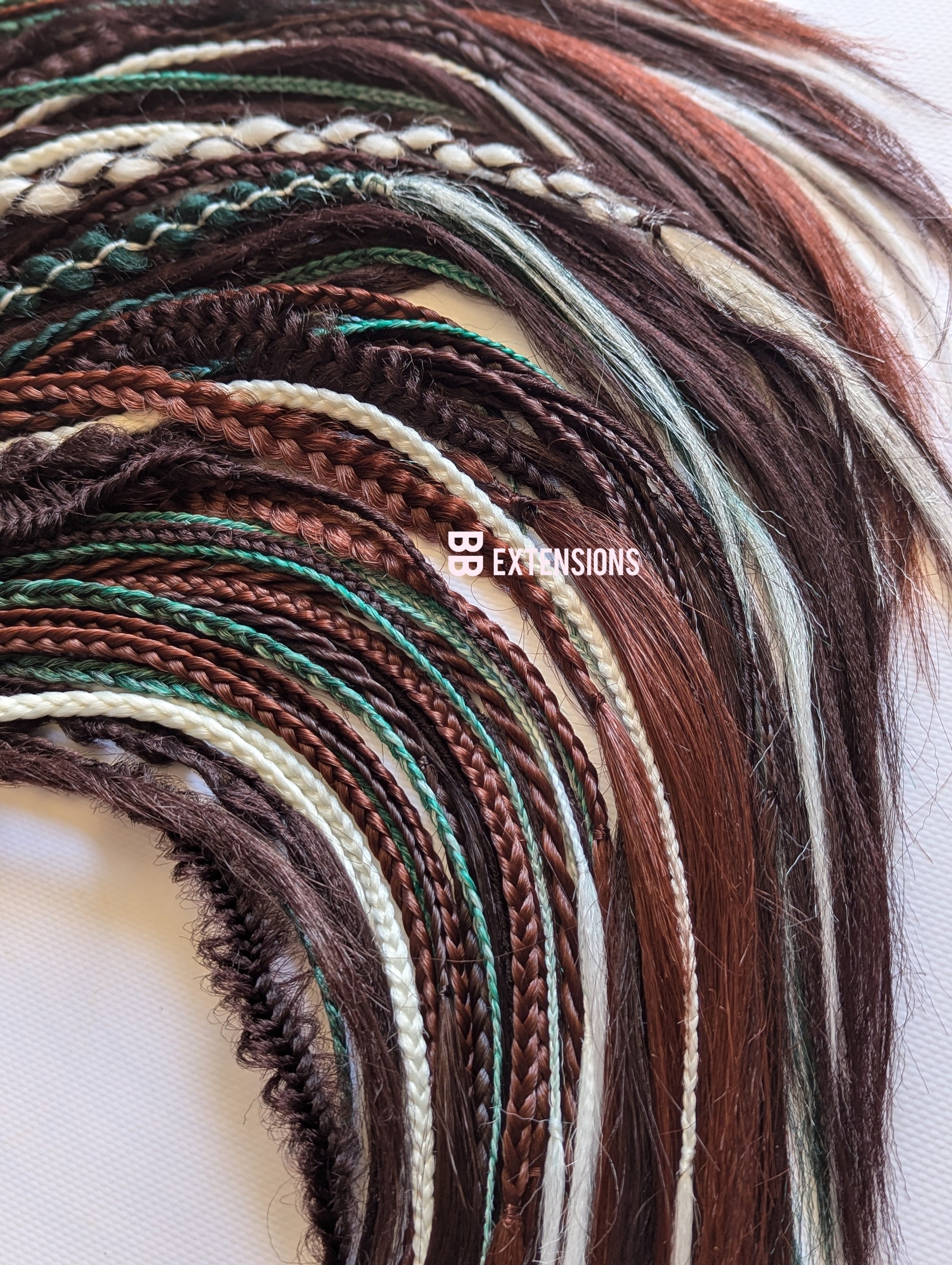 Crochet Brown & Green Dreadlocks Set, Textured Boho Hair Extensions - Etsy