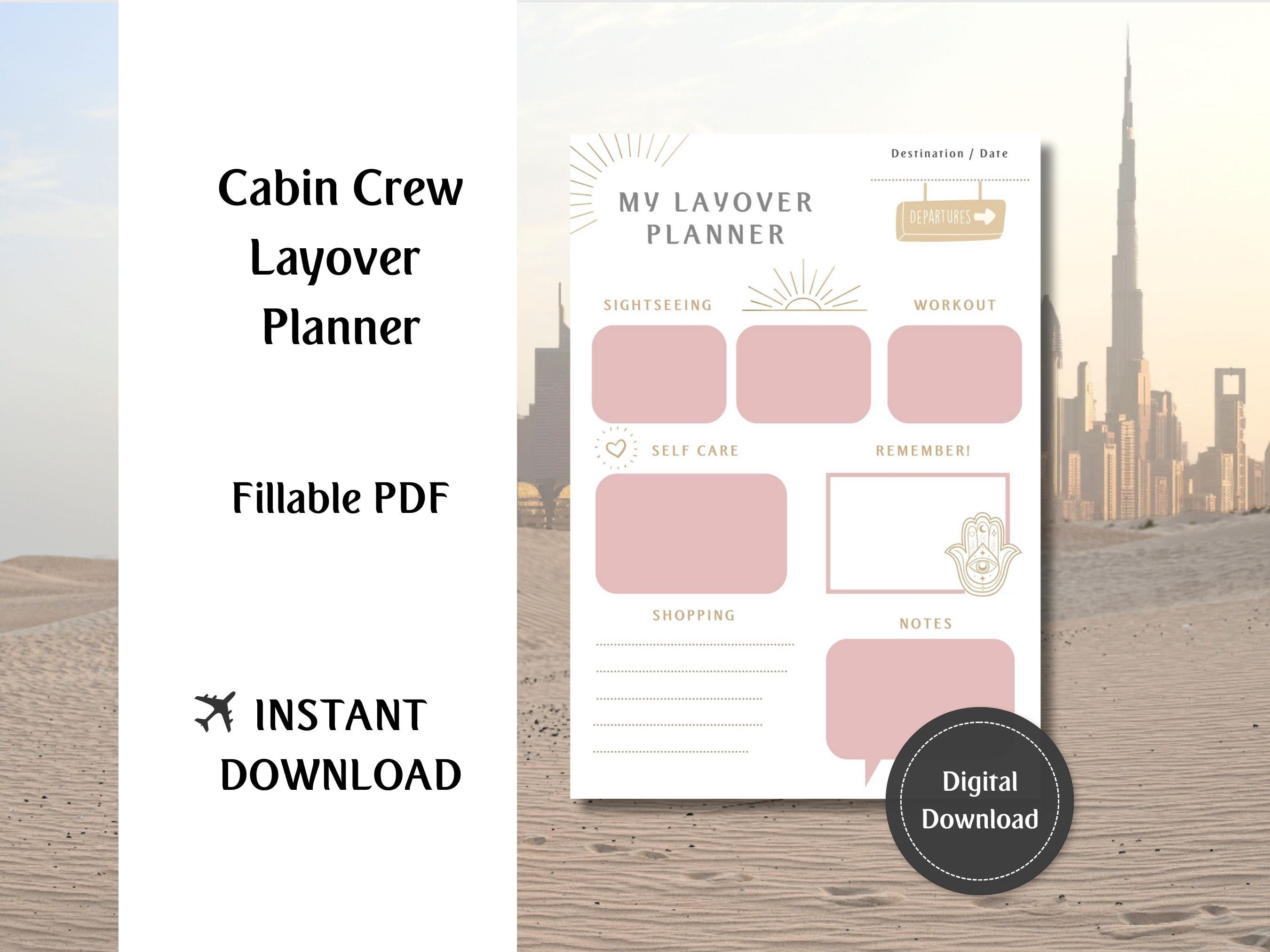 Flight Attendant Layover Planner, Digital Layover Planner, Cabin Crew ...