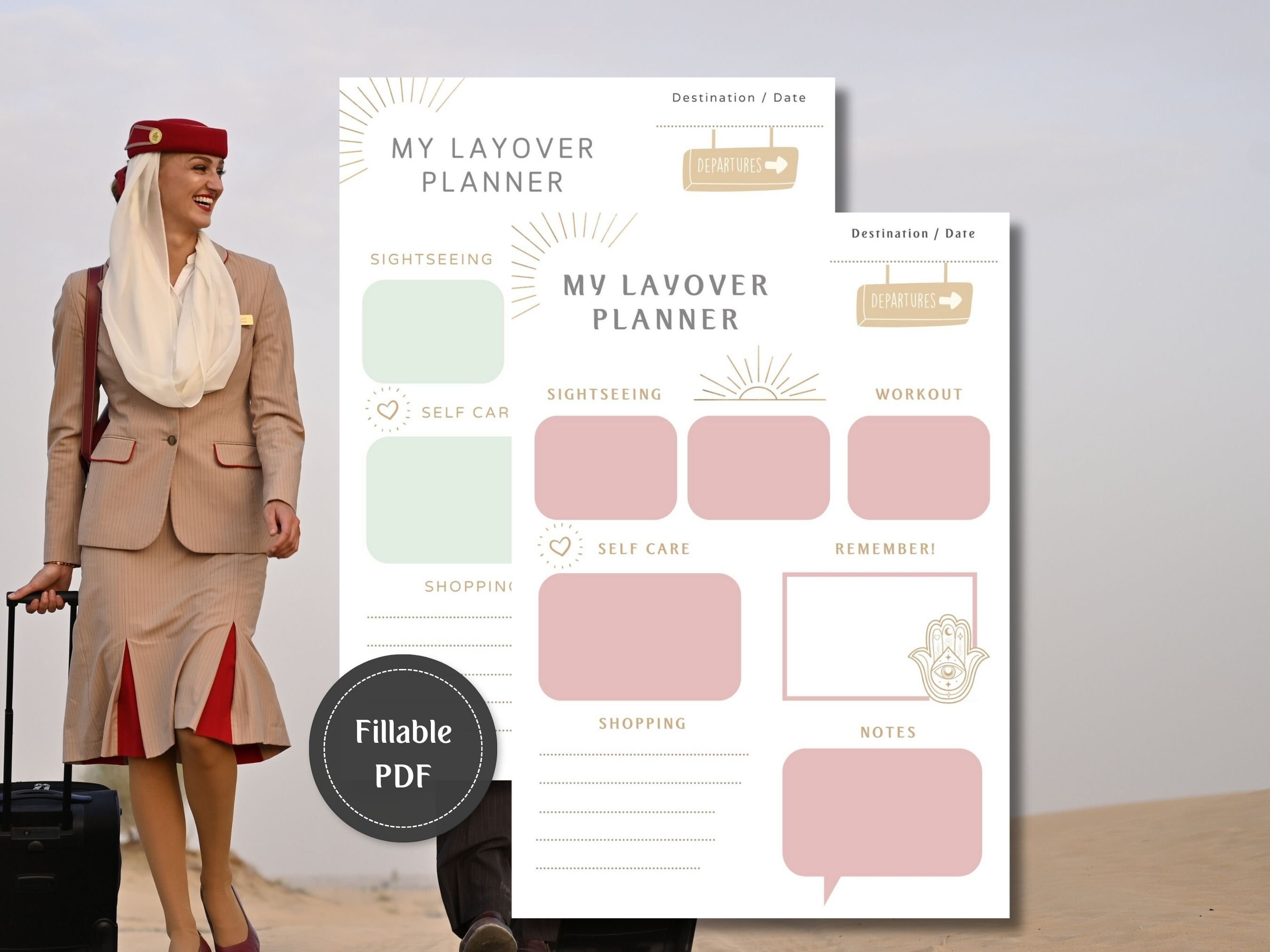 Digital Flight Attendant Log Book Layover Planner Emirates Cabin Crew ...