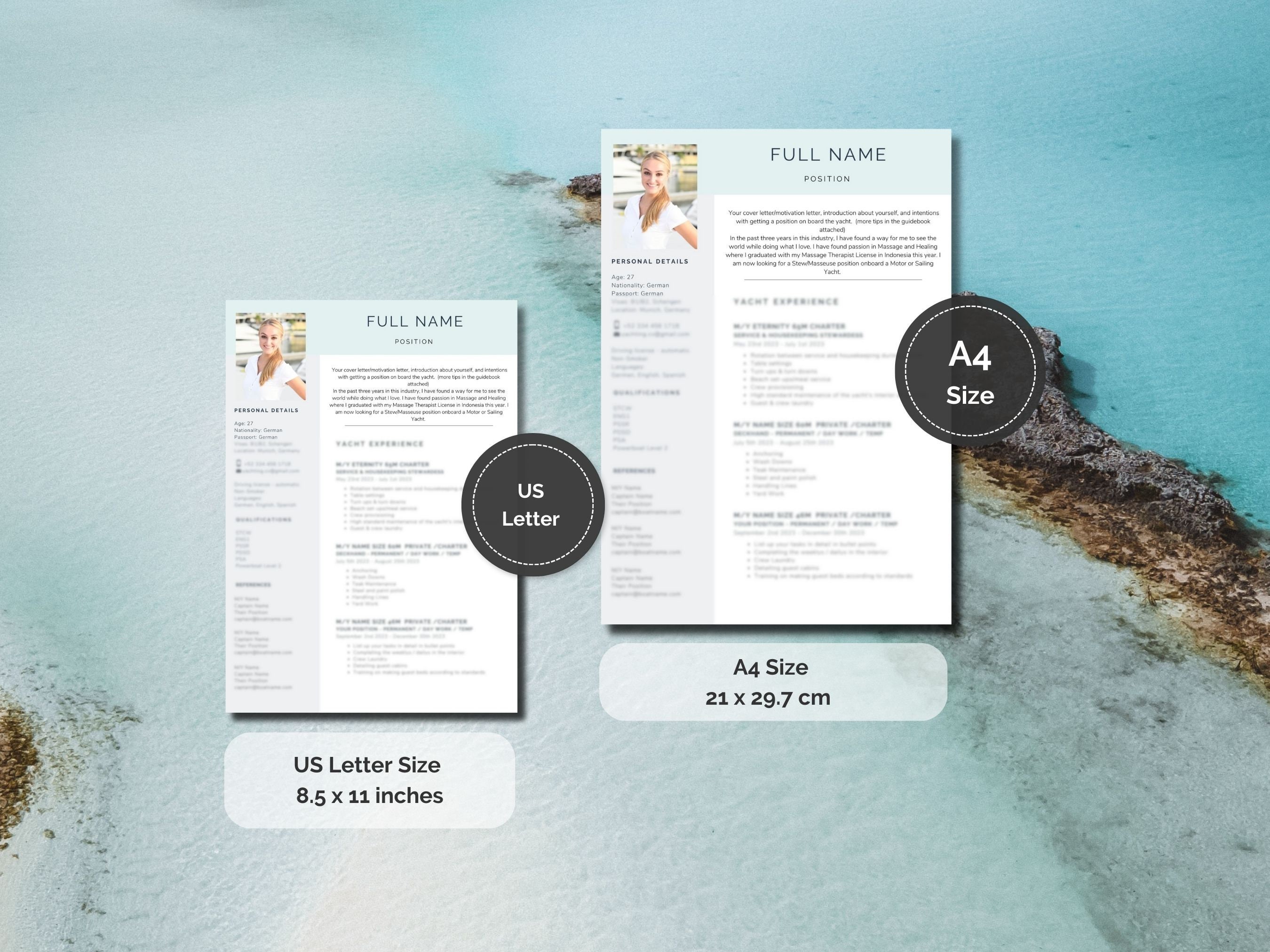 Yachting CV Template and Guidebook Yacht Crew CV Yachting - Etsy
