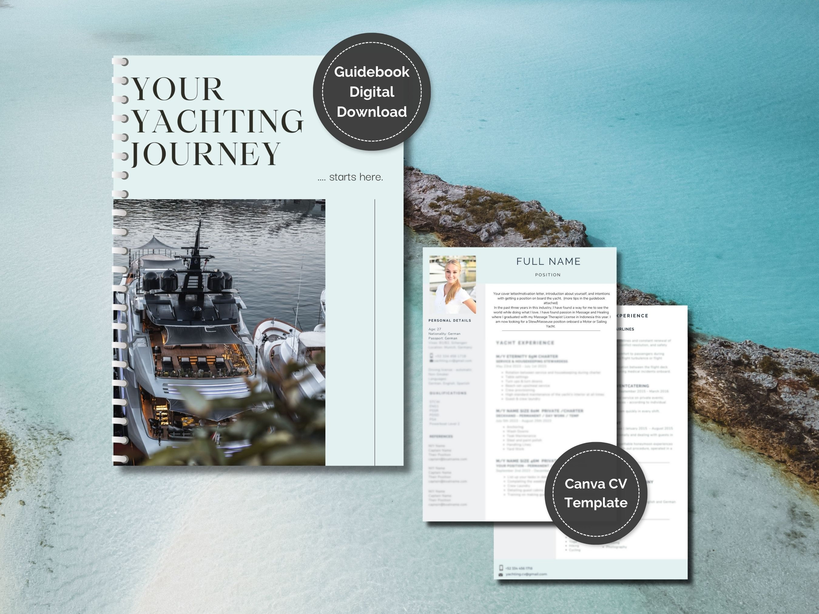 Yachting CV Template and Guidebook | Yacht Crew Guide | Superyacht CV ...