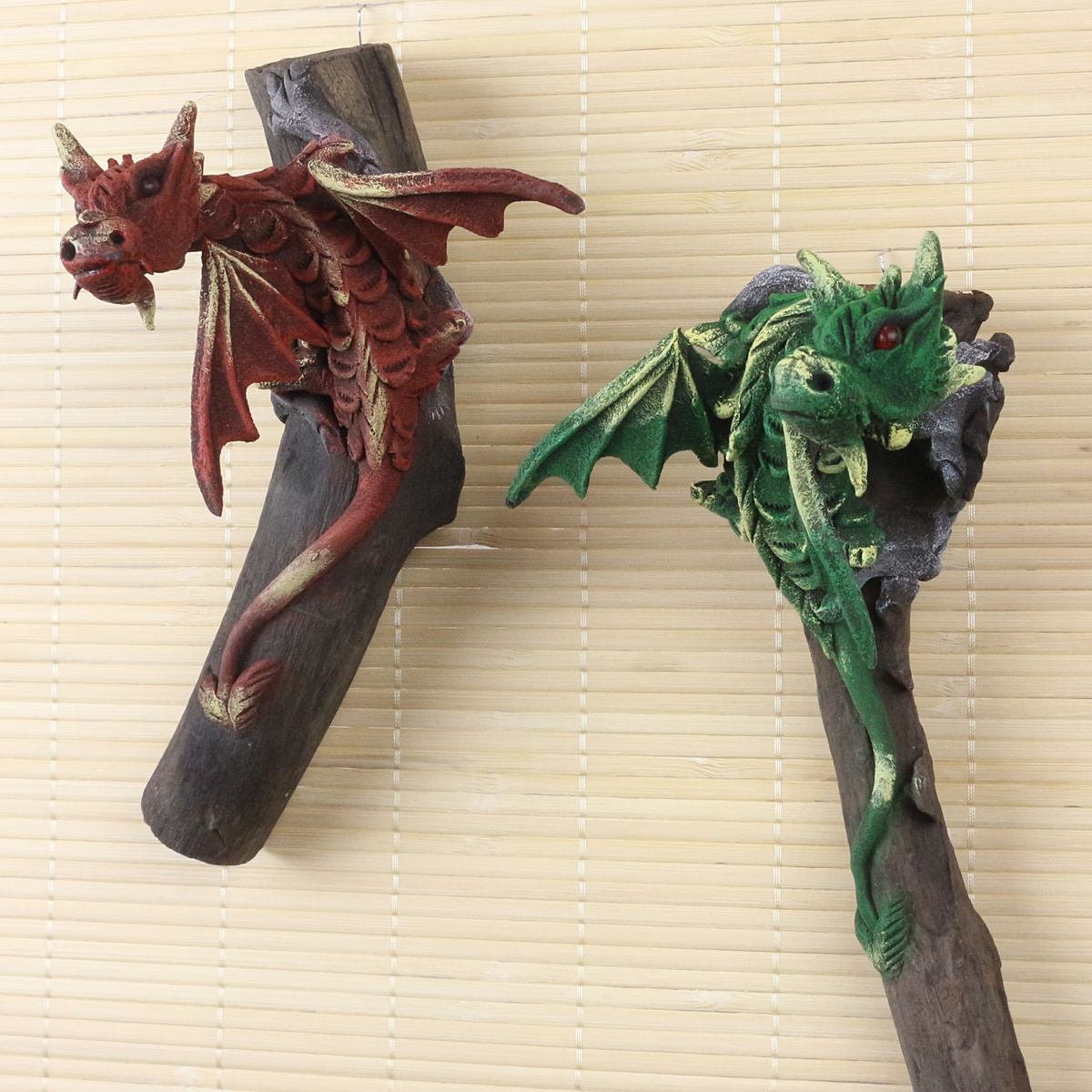 Set of 2 Dragon Figures for Hanging Dragon Gothic Fantasy Fairy Tale ...