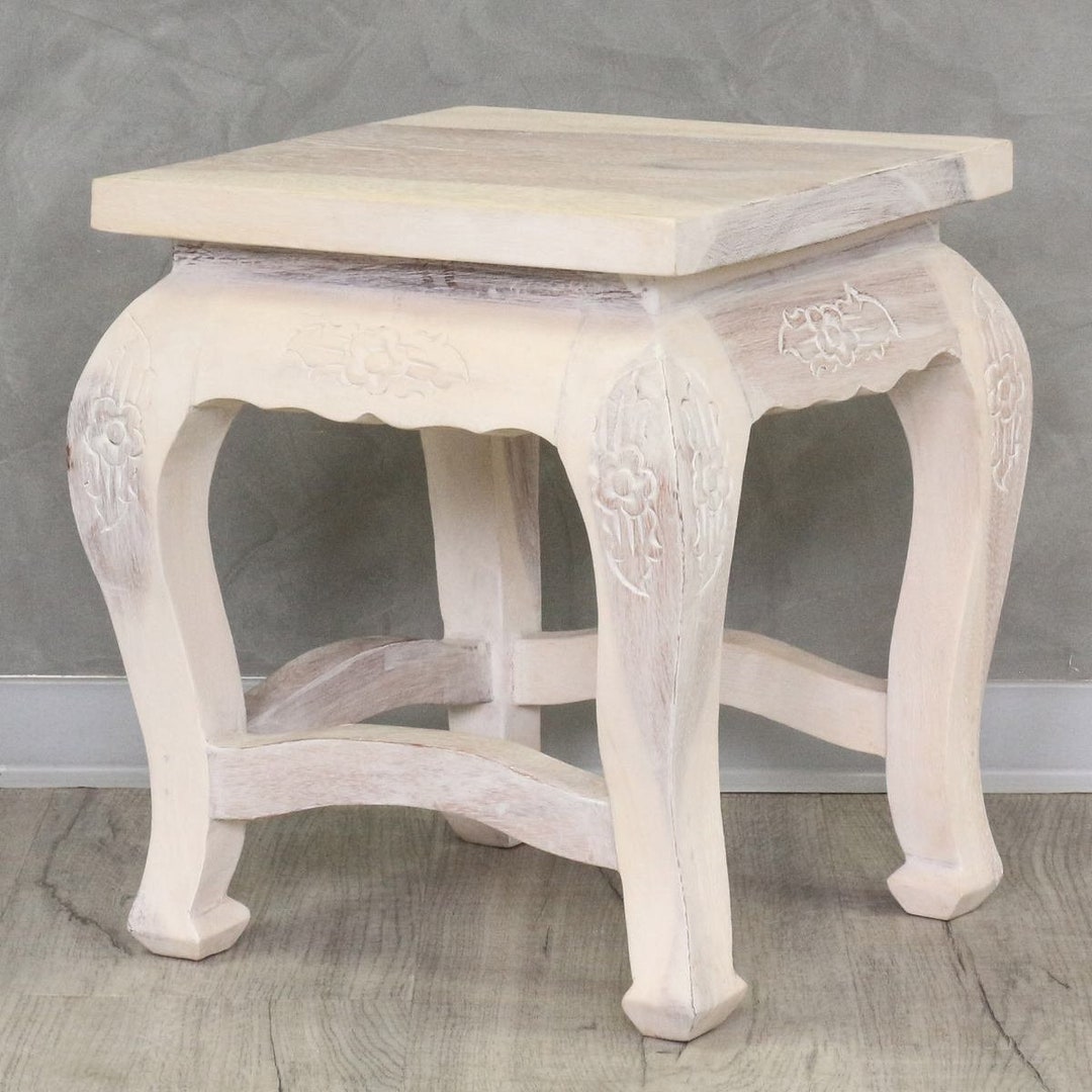 Opium Stool Table Wooden Stool Side Table Bedside Table Flower - Etsy