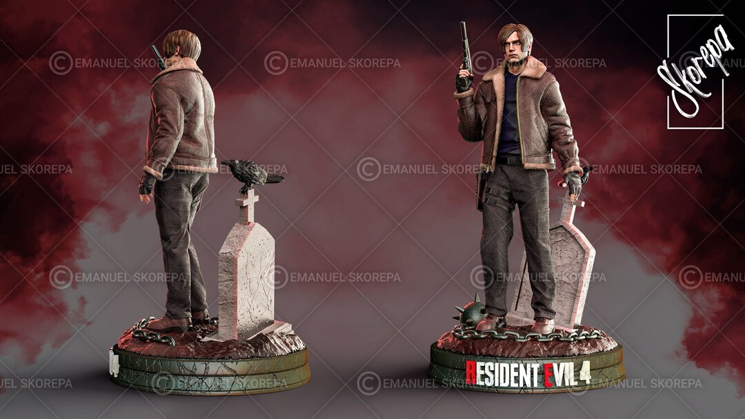 Leon S. Kennedy RE4 Remake Statue Figure 6-12 Inch Resident Evil 4 ...