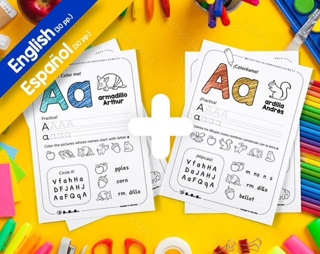 Learning Spanish Letters Digital Download, Preschool Worksheet Bundle ...