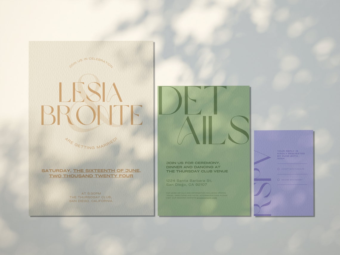Colorful Customizable Wedding Invitation Template in Canva. - Etsy New ...