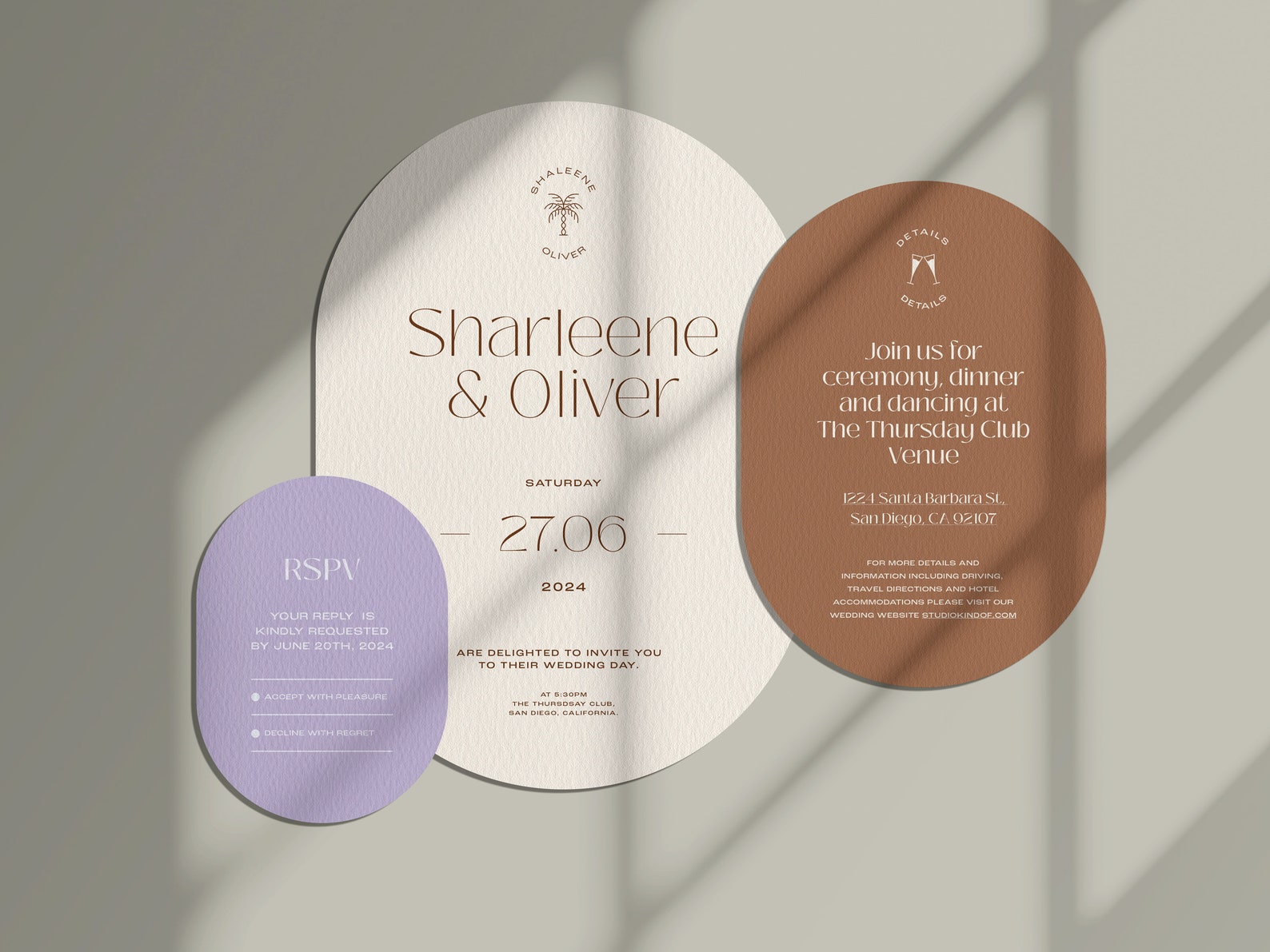 Oval Wedding Invitation Template: Modern Boho Design (canva, Cricut) - Etsy