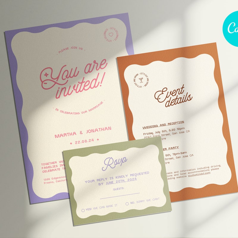 Retro Invitations - Etsy