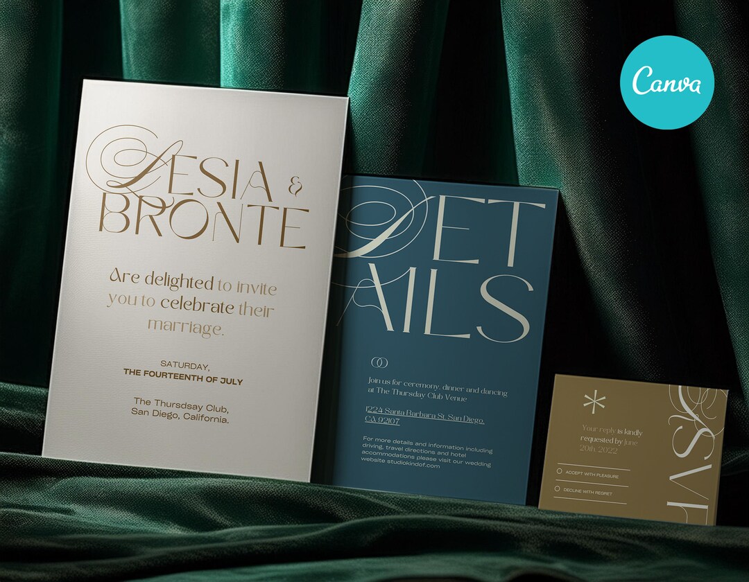High-end Wedding Invitation Design - Editable in Canva. Premium Feel ...