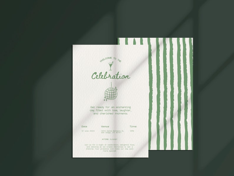 Hand-drawn Customizable Wedding Invitation Template in Canva. Elegant ...