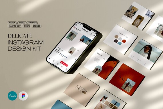 Delicate Instagram Design Kit. Instagram Post Template Design - Etsy