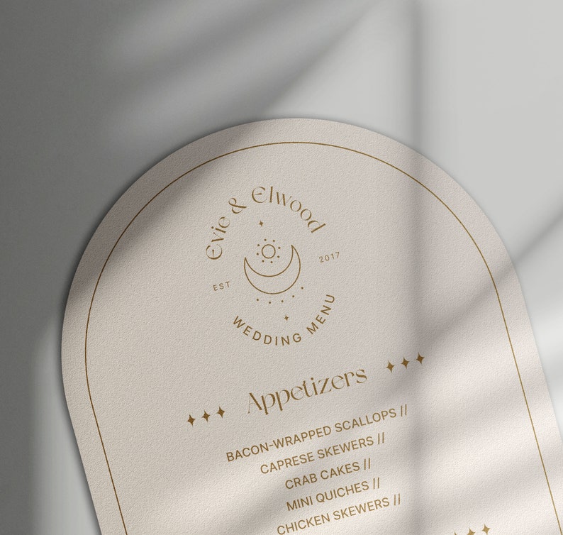 Dreamy Custom Wedding Menu for Creatives and Design Studios in Canva ...