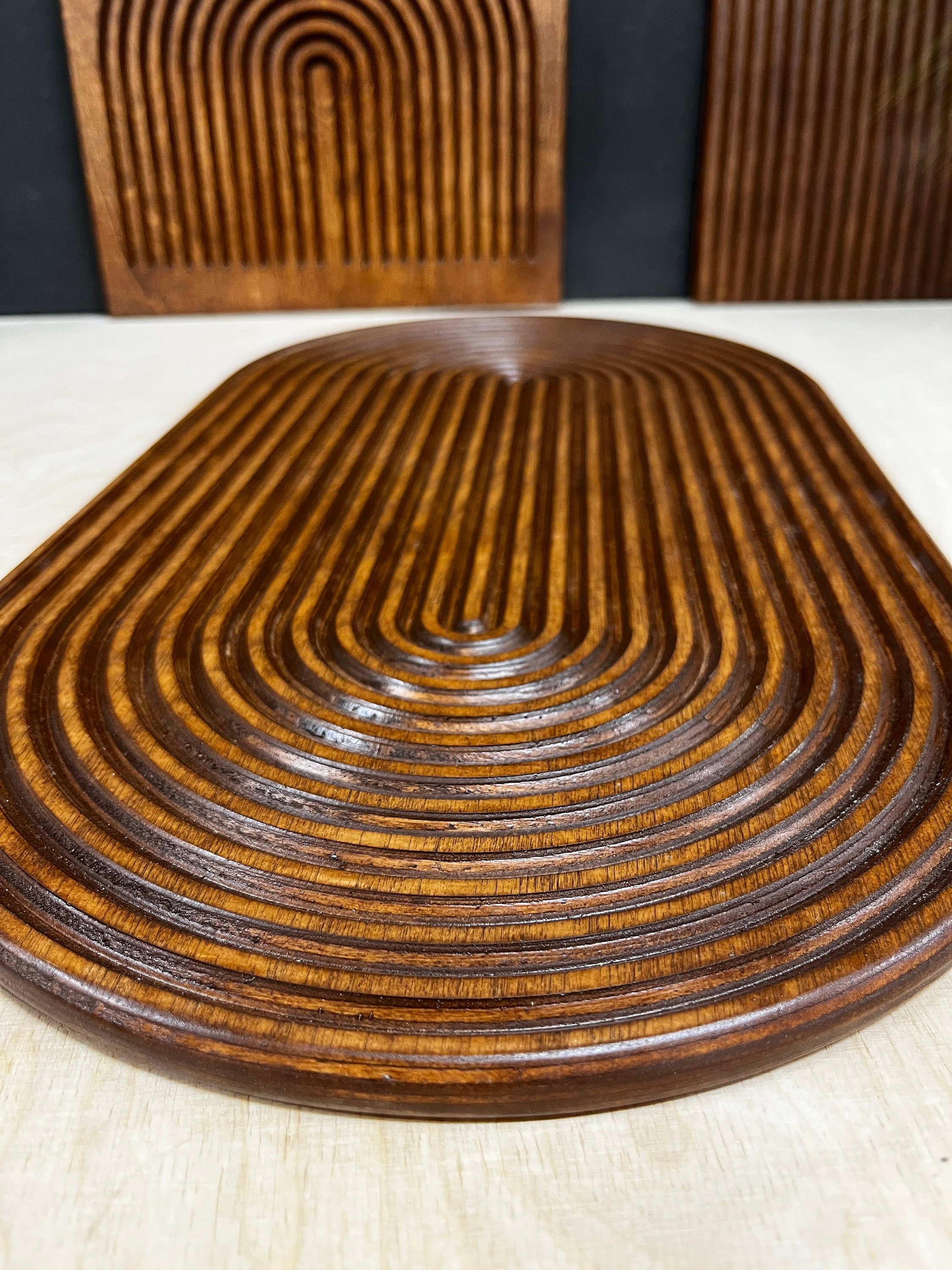 Oval Wooden Arch Tray Housewarming Decor Versatile Stylish and Heat ...