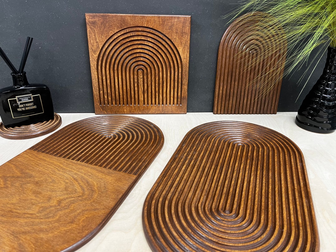 Oval Wooden Arch Tray Housewarming Decor Versatile - Etsy