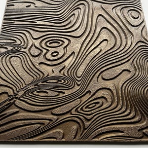 Wavy Line Wall Art - Square Hand-painted Textured Decor - Etsy