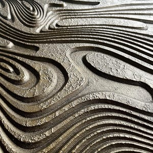 Wavy Line Wall Art - Square Hand-painted Textured Decor - Etsy