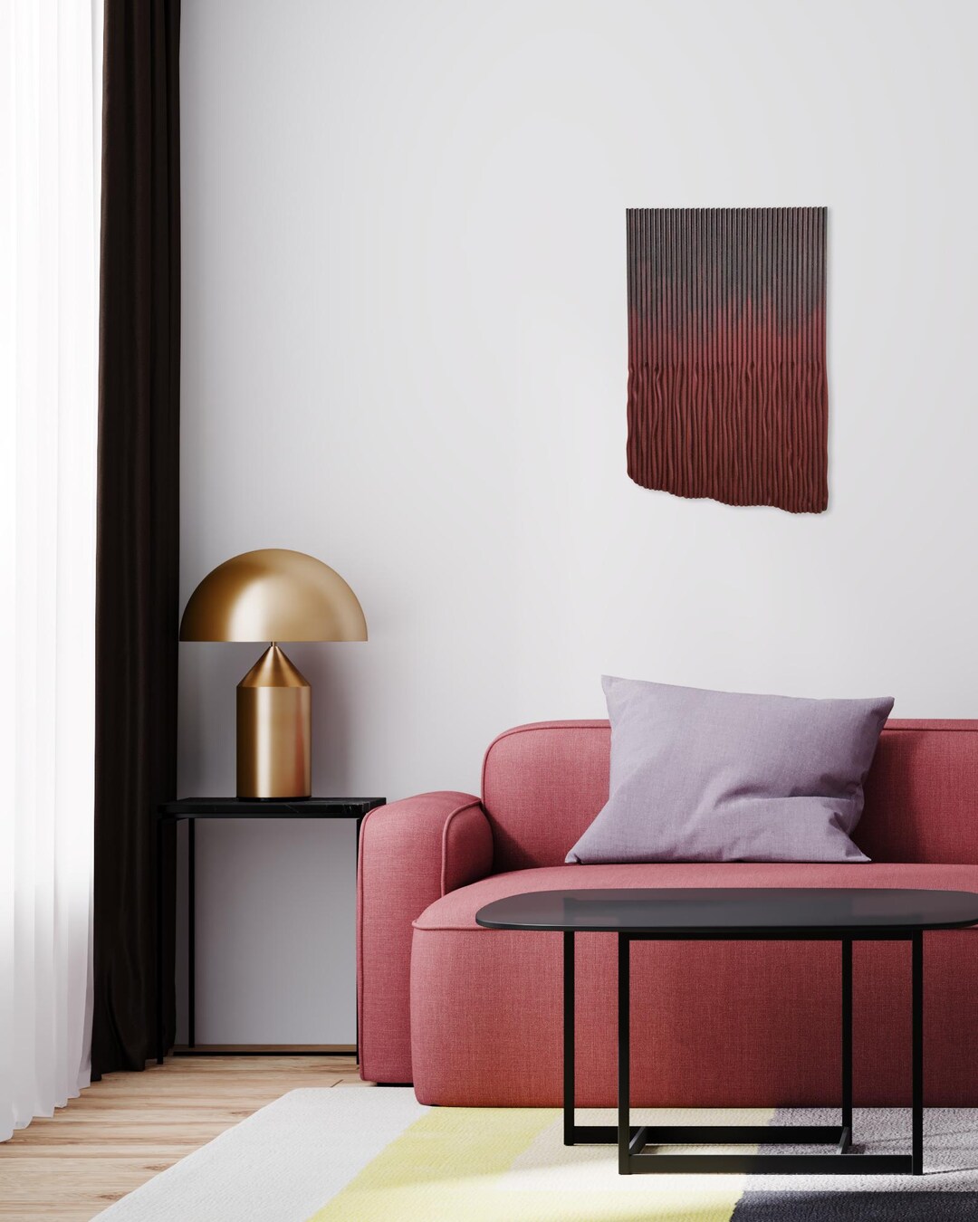 Modern Wall Art Black and Burgundy Vertical Lines - Etsy