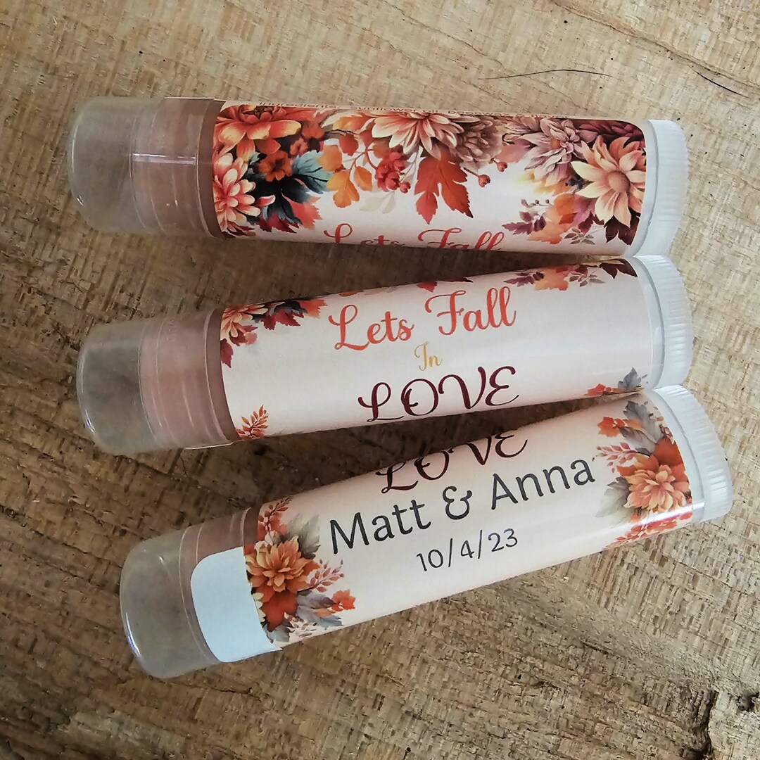 Fall in Love Lip Balms, Fall Foliage Party Favors, Wedding Favor ...