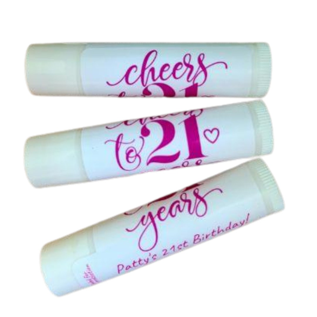 Personalized 21st Birthday Party Favor Lip Balms - Etsy