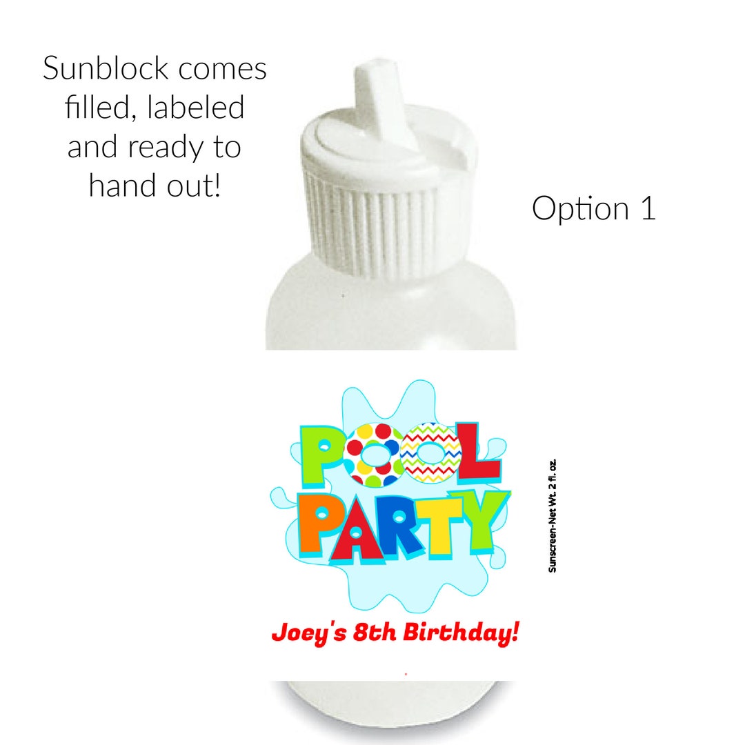 Pool Party Favor, Sunblock Favors, Birthday Party Favors, Pool Birthday ...