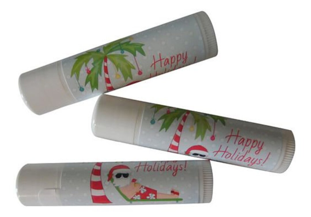Personalized Lip Balms for Beach Christmas, Choose Label Design and ...