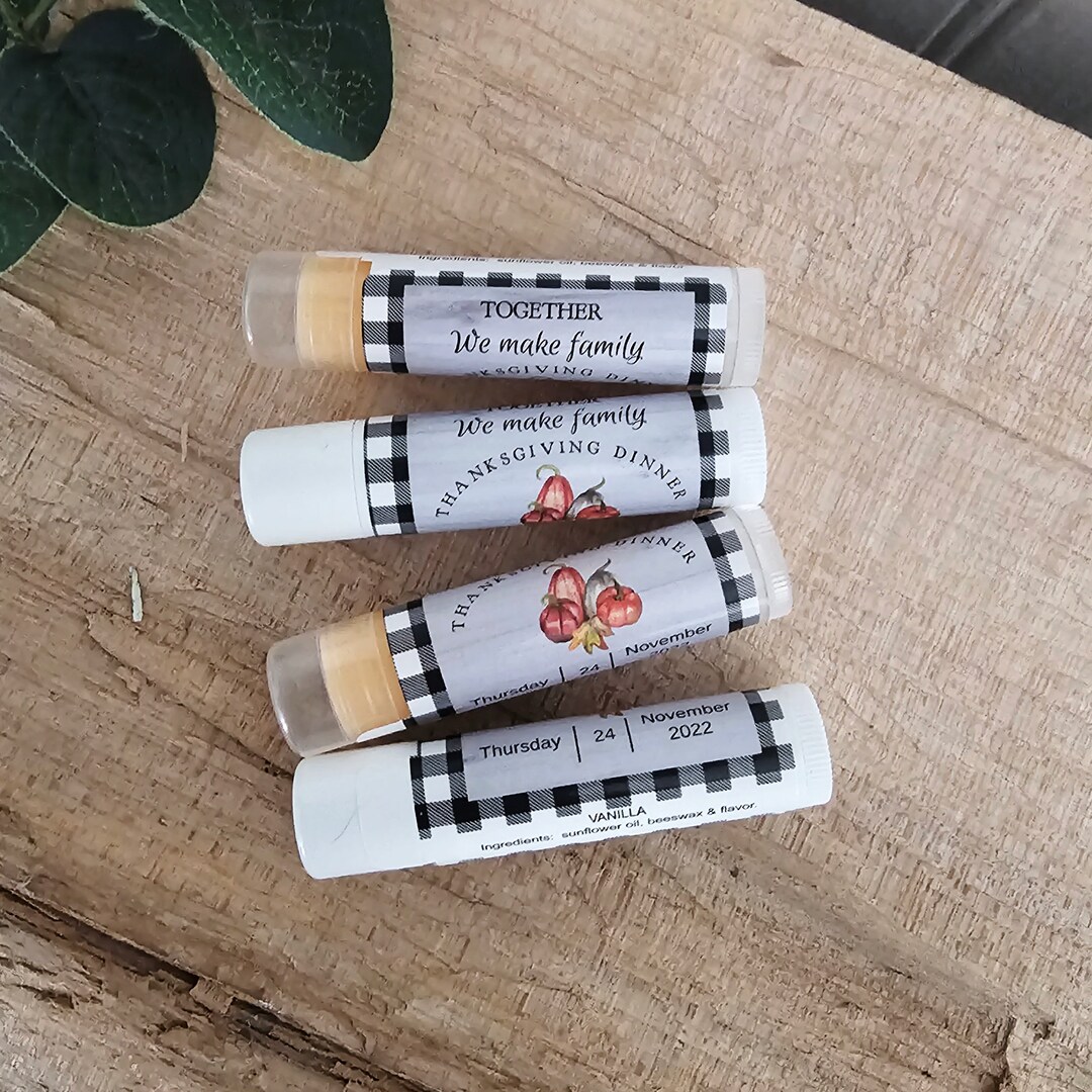 Personalized Thanksgiving Lip Balm Party Favors - Etsy