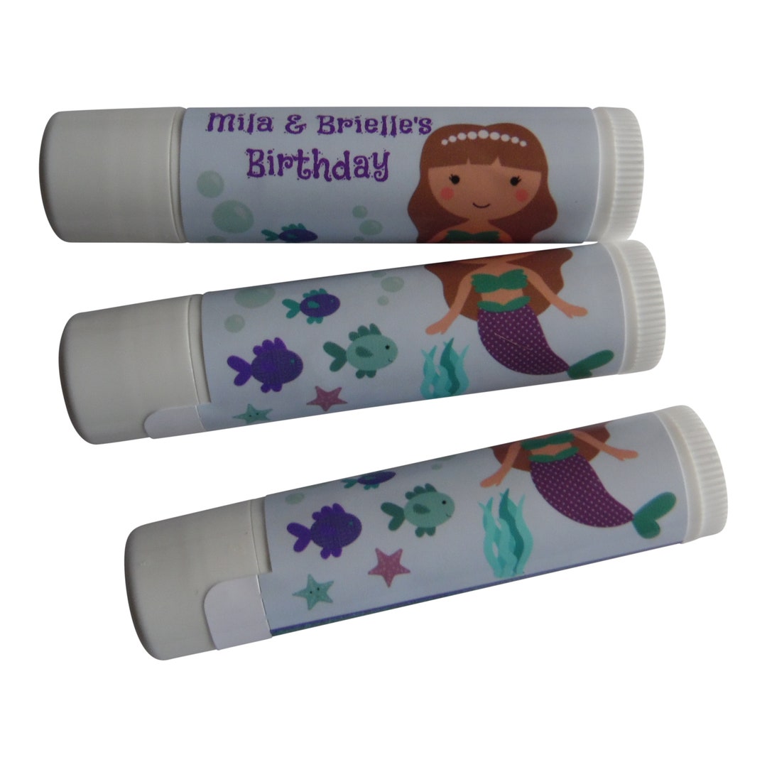 Personalized Mermaid Party Favor Lip Balms - Etsy