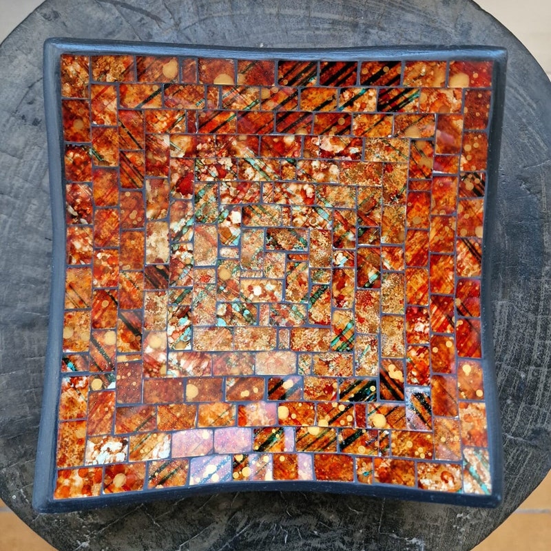 Glass Mosaic Plate - Etsy