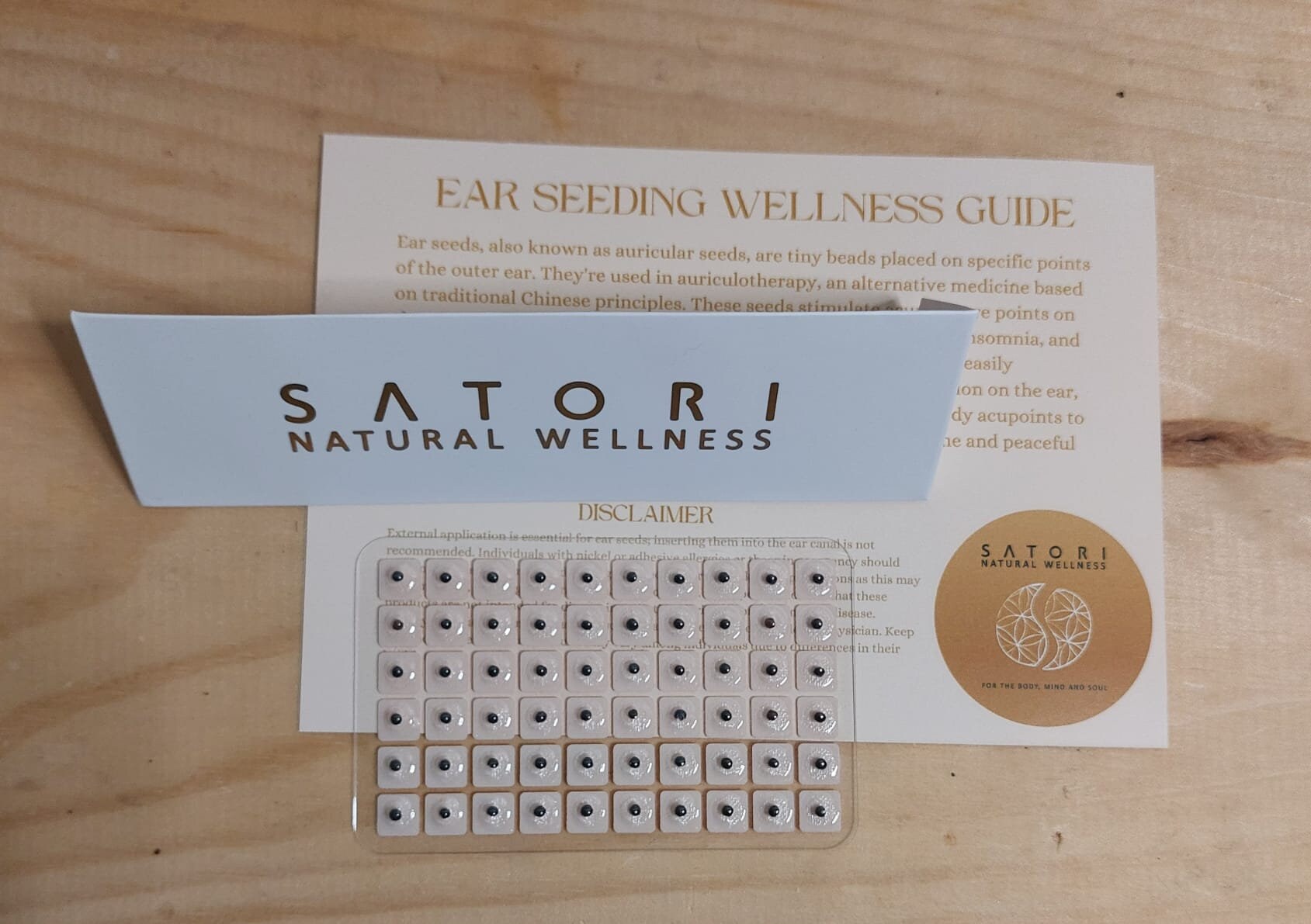 Acupressure Ear Seed Kit 20 X Gold-plated 60 Natural Ear Seeds ...