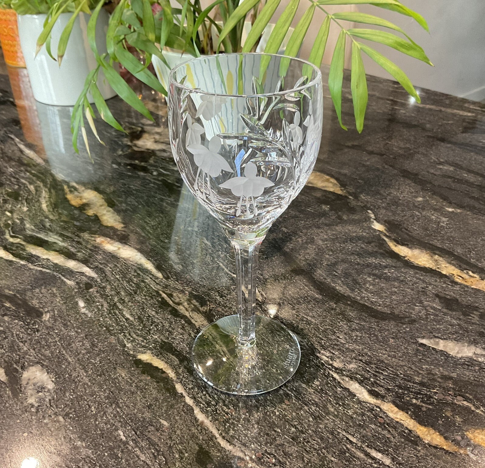 Vintage Stuart Crystal Wine Glass cascade Pattern Signed stuart Crystal ...
