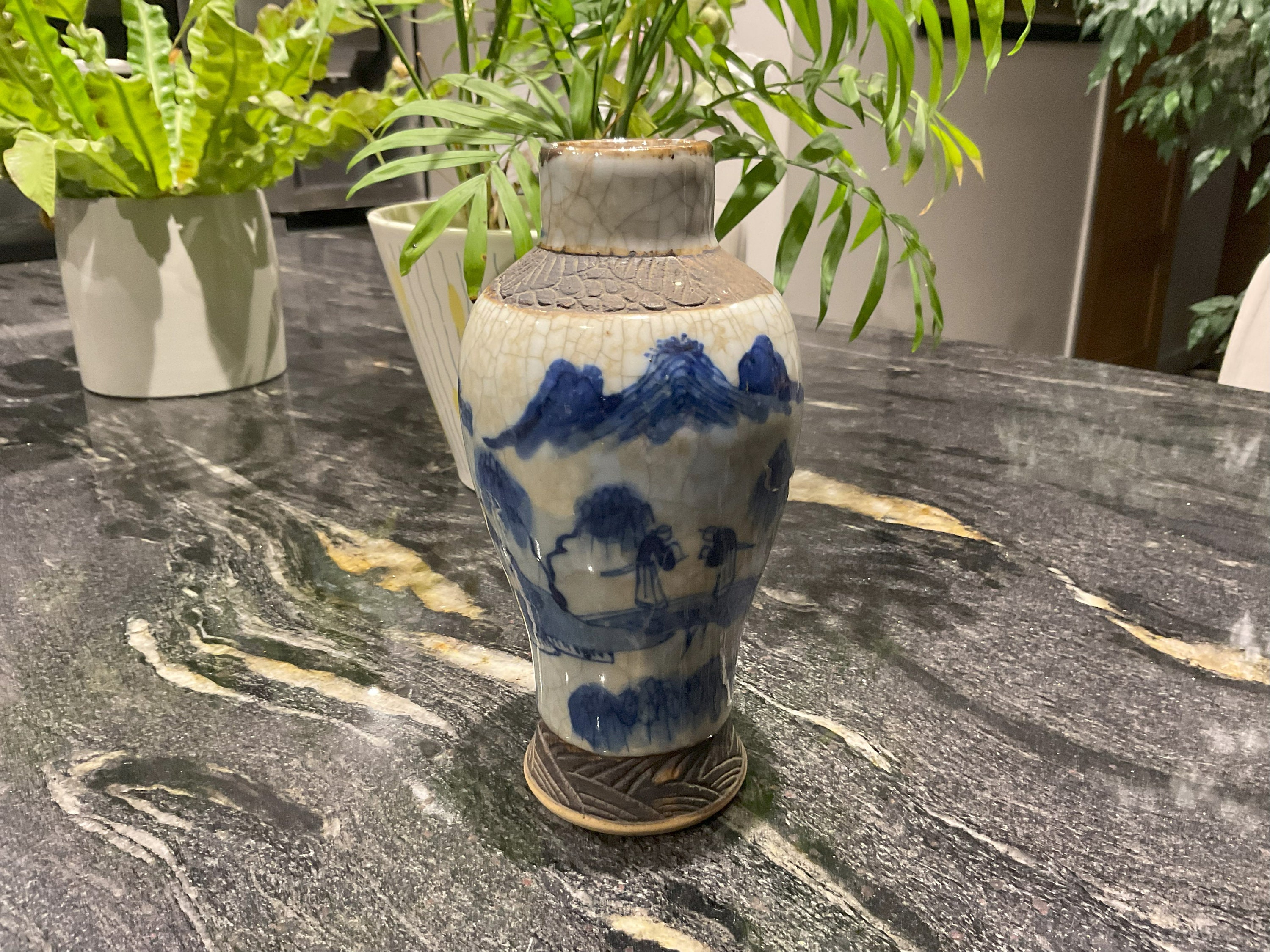 Antique 19th Century Chinese Blue and White Vase Possibly Chenghua or ...