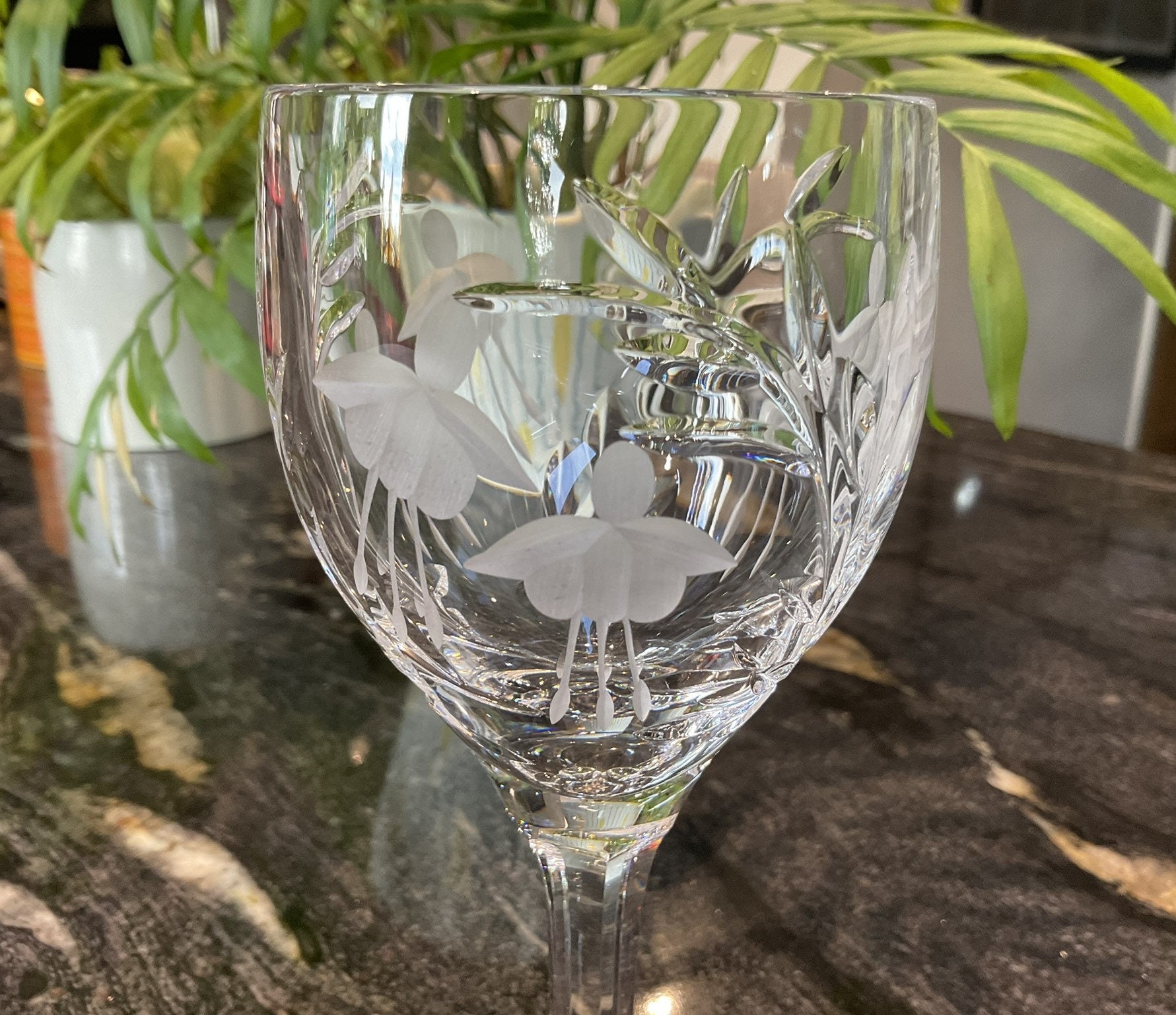Vintage Stuart Crystal Wine Glass cascade Pattern Signed stuart Crystal ...