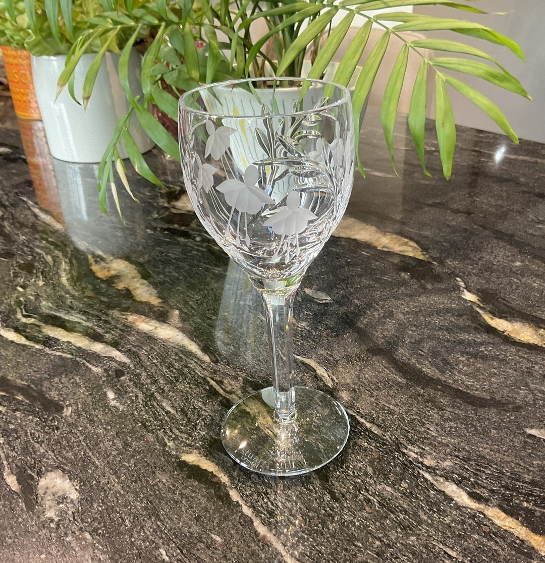 Vintage Stuart Crystal Wine Glass cascade Pattern Signed stuart Crystal ...