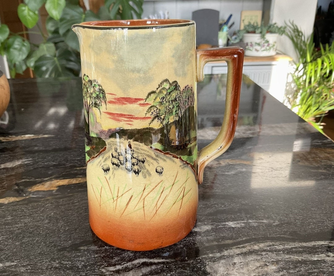 Art Deco Empire Ware Jug: Sunset Hour, Allan M Lewis Signed, C1925-39 ...
