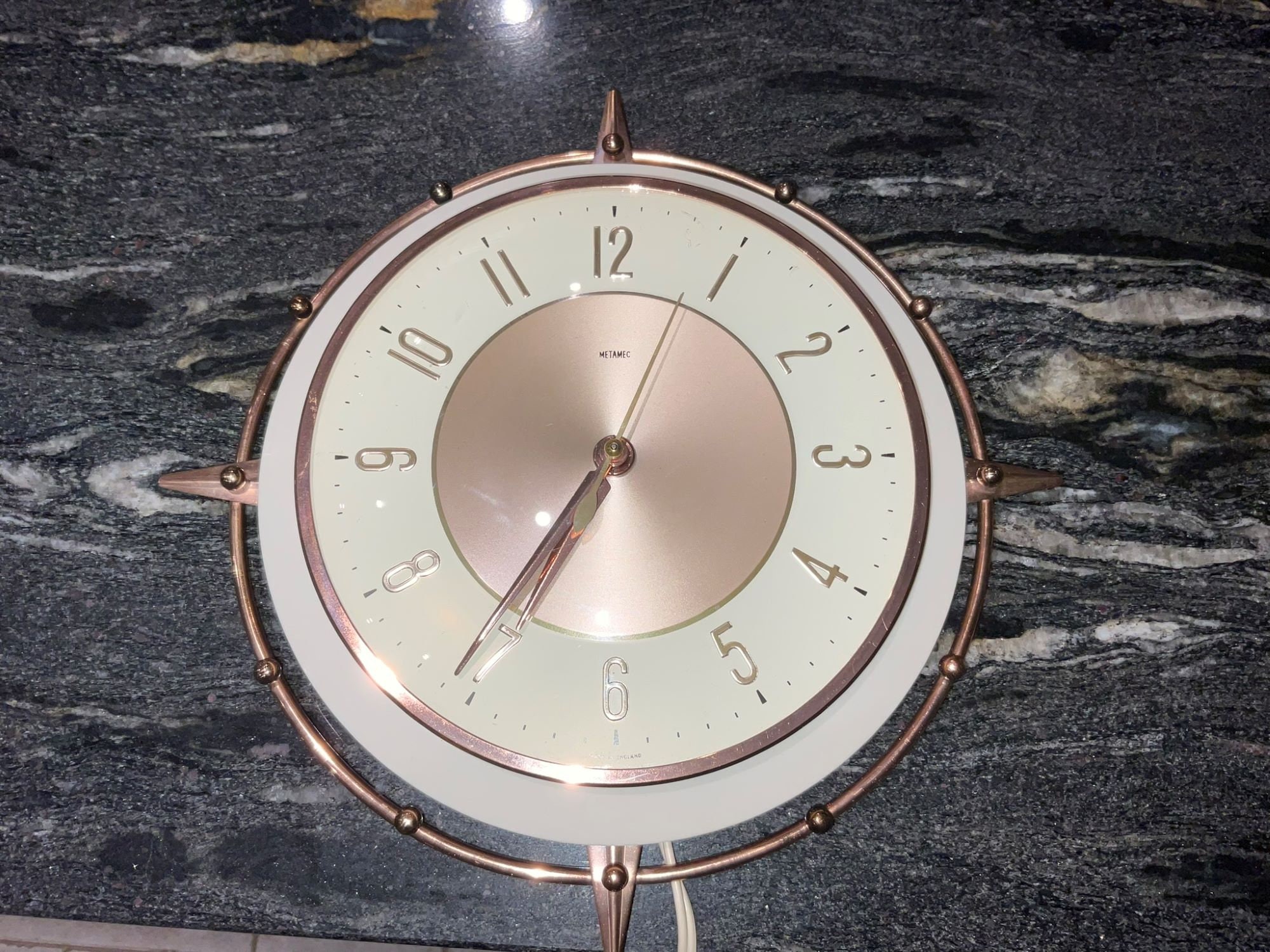 Metamec Mid Century Mains Power Sputnik Atomic Style 1960s Wall Clock ...