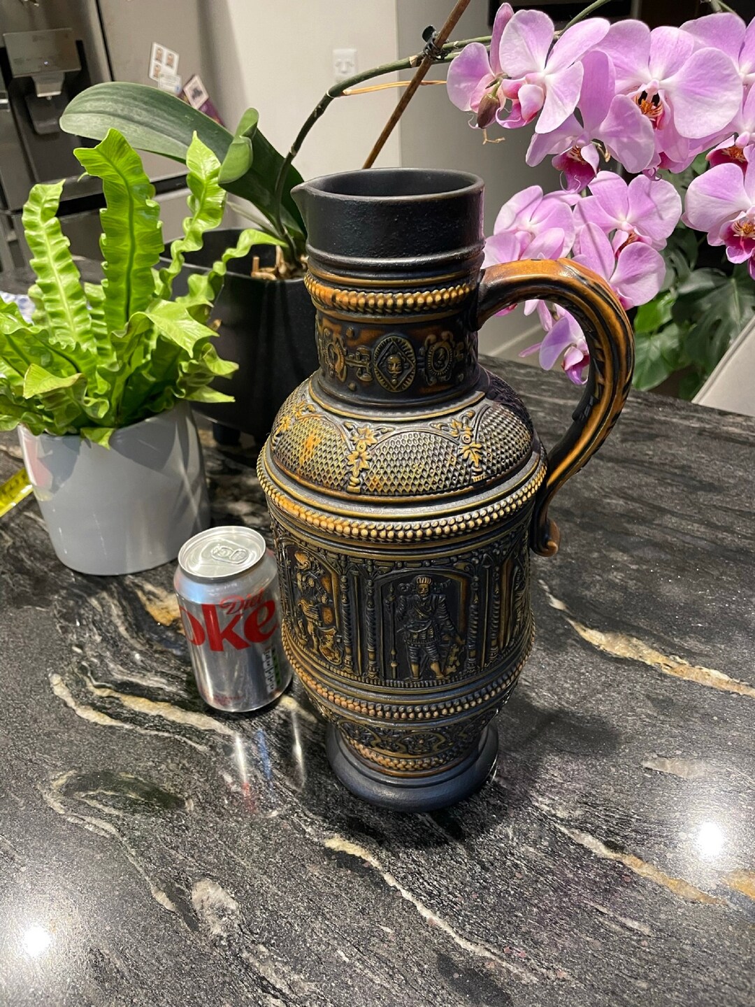 West German Gerz Stein Pitcher - King and Knights - 213 - Etsy