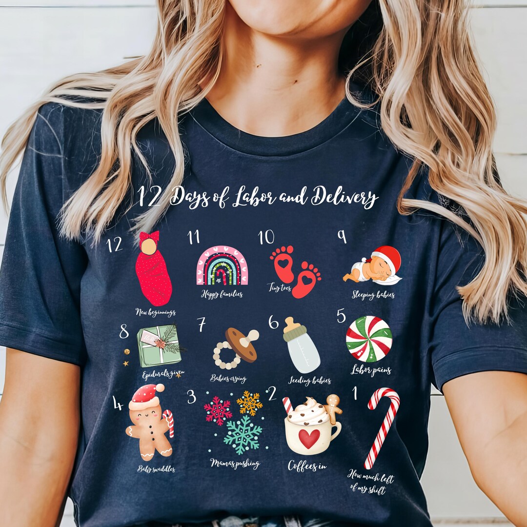 Labor and Delivery Christmas Shirt PNG // Christmas Nurse Shirt // 12 ...