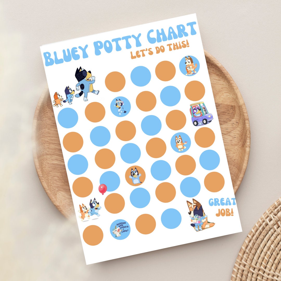 Bluey Potty Chart // Potty Chart Bluey Themed // Printable Bluey Potty ...