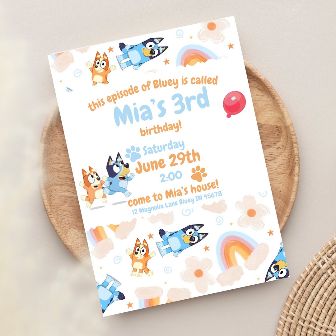 Bluey Invitation // This Episode of Bluey is Called // Birthday Party ...