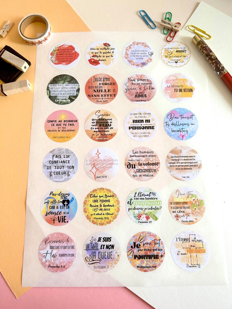 Stickers/ Self-adhesive Labels Christian Bible Verse Sticker Sheet ...