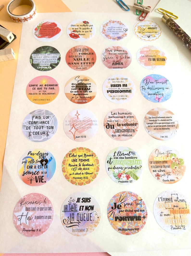Stickers/ Self-adhesive Labels Christian Bible Verse Sticker Sheet ...