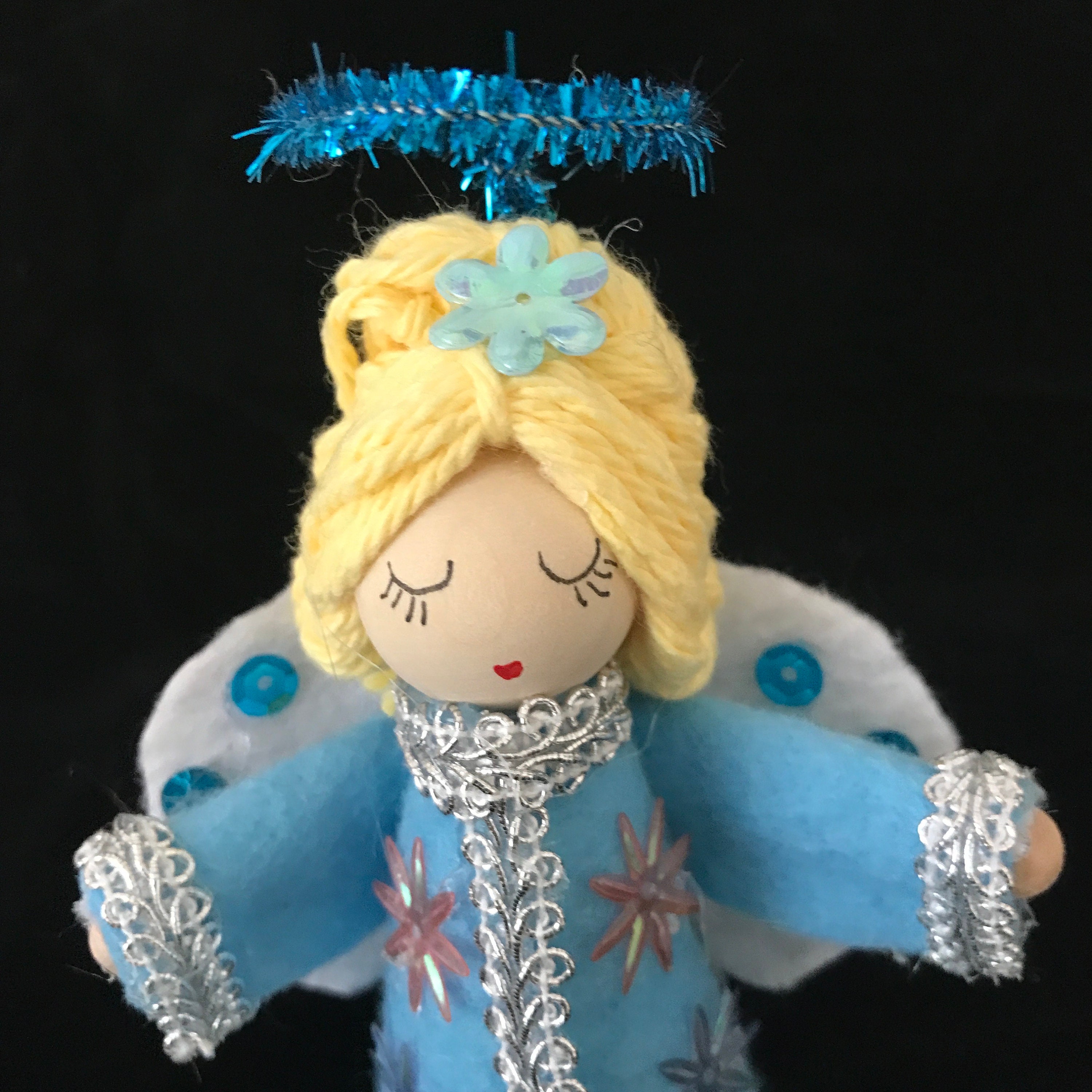 Light Blue Angel Ornament Retro Style Angel Decoration. - Etsy