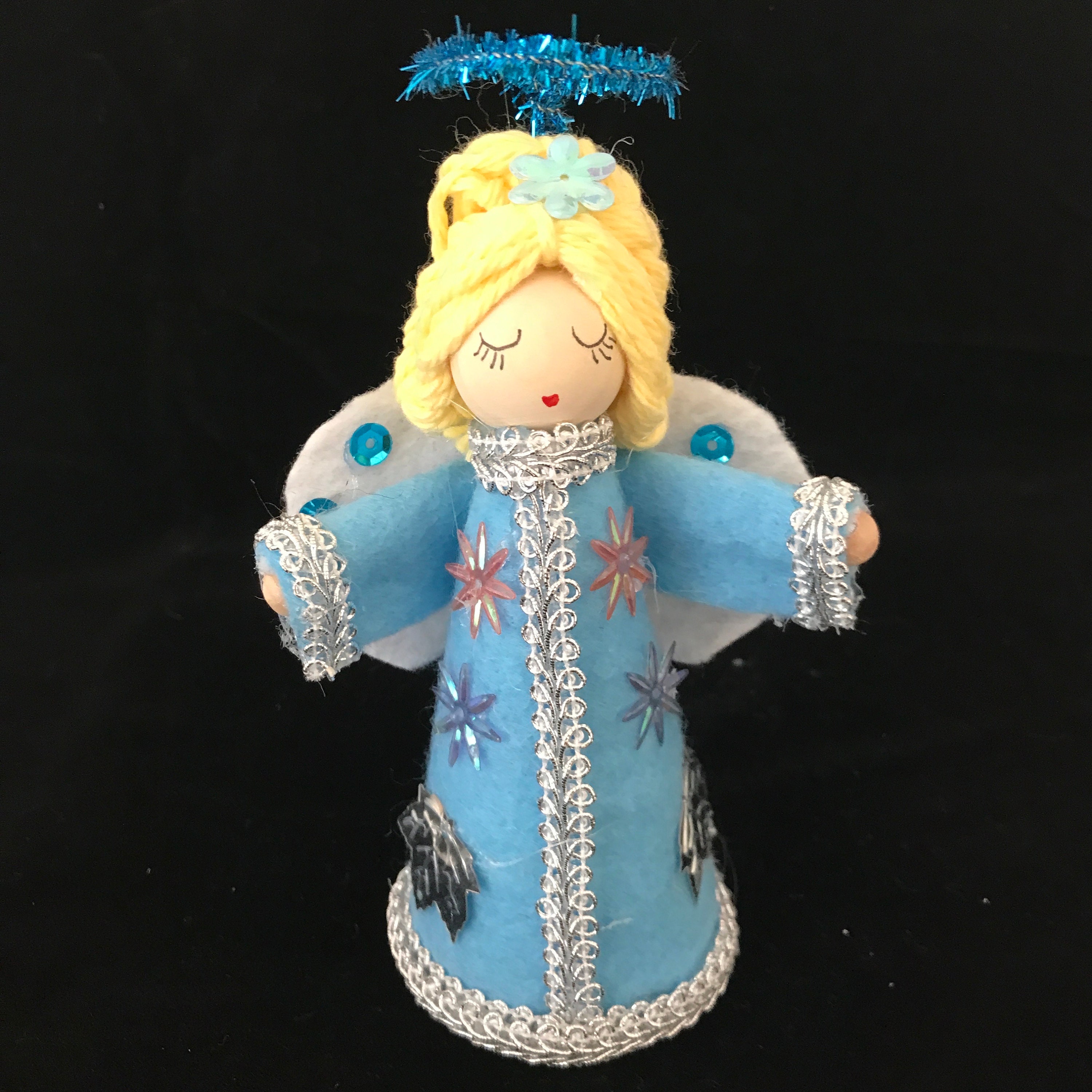 Light Blue Angel Ornament Retro Style Angel Decoration. - Etsy