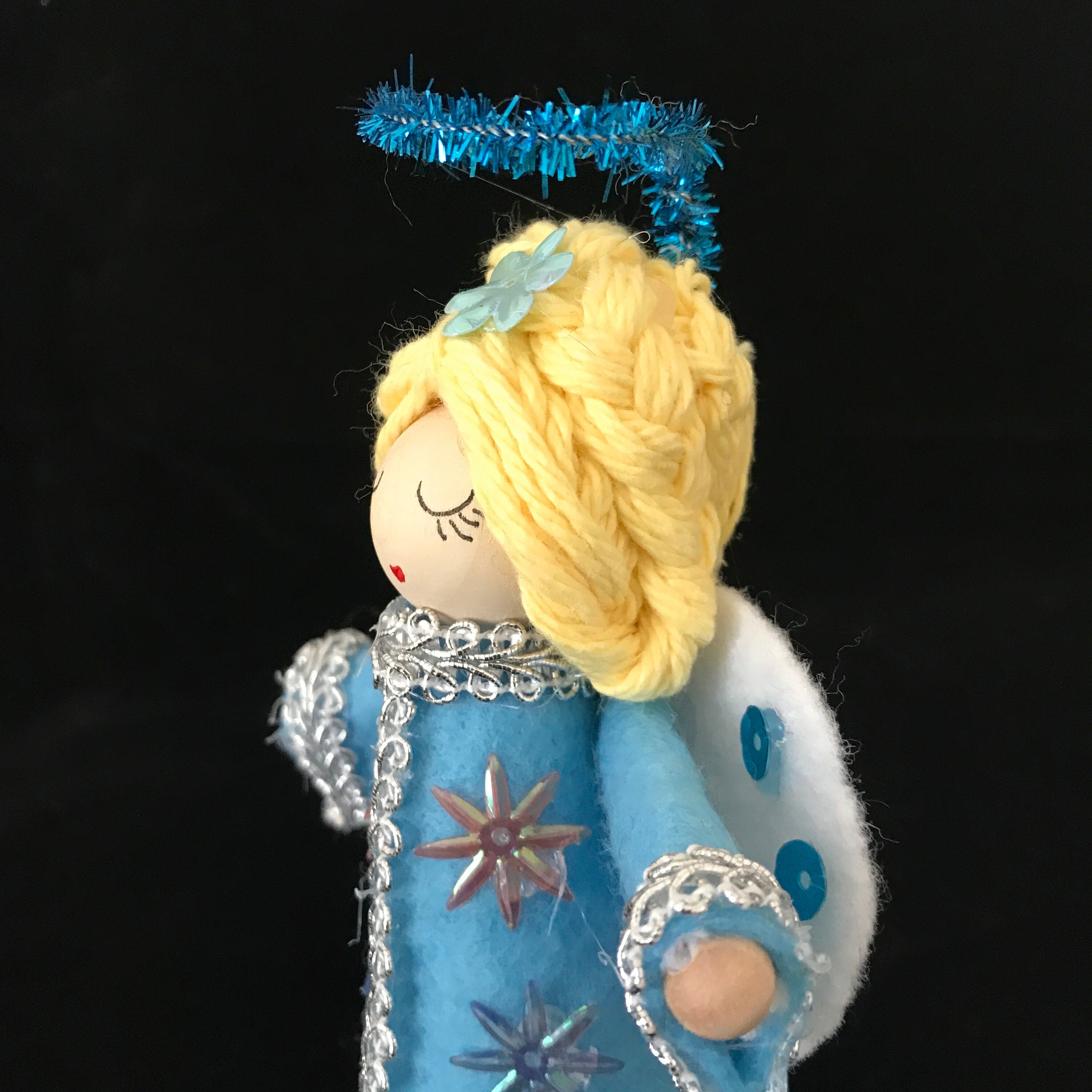 Light Blue Angel Ornament Retro Style Angel Decoration. - Etsy