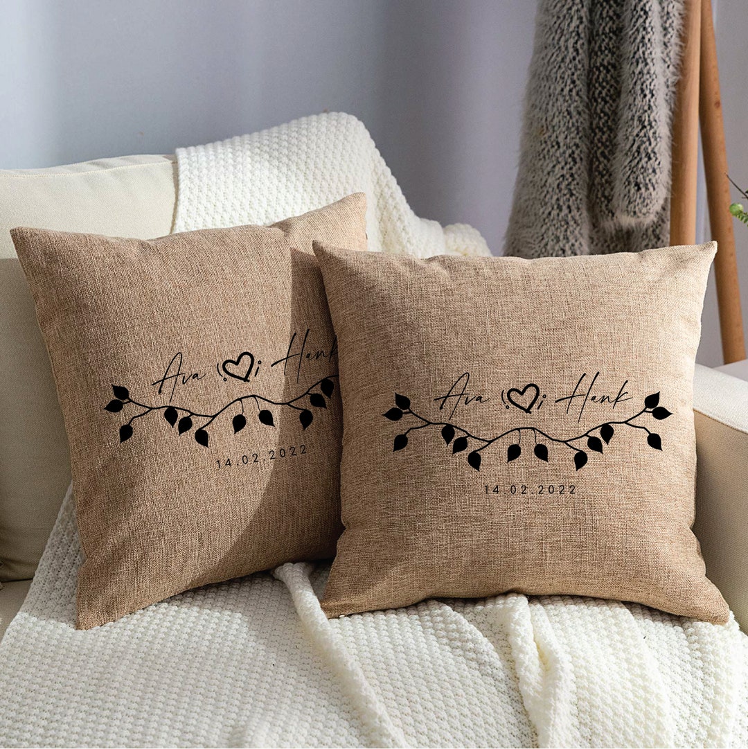 Personalized Wedding Gifts, Personalized Burlap Pillow, Wedding Pillow ...