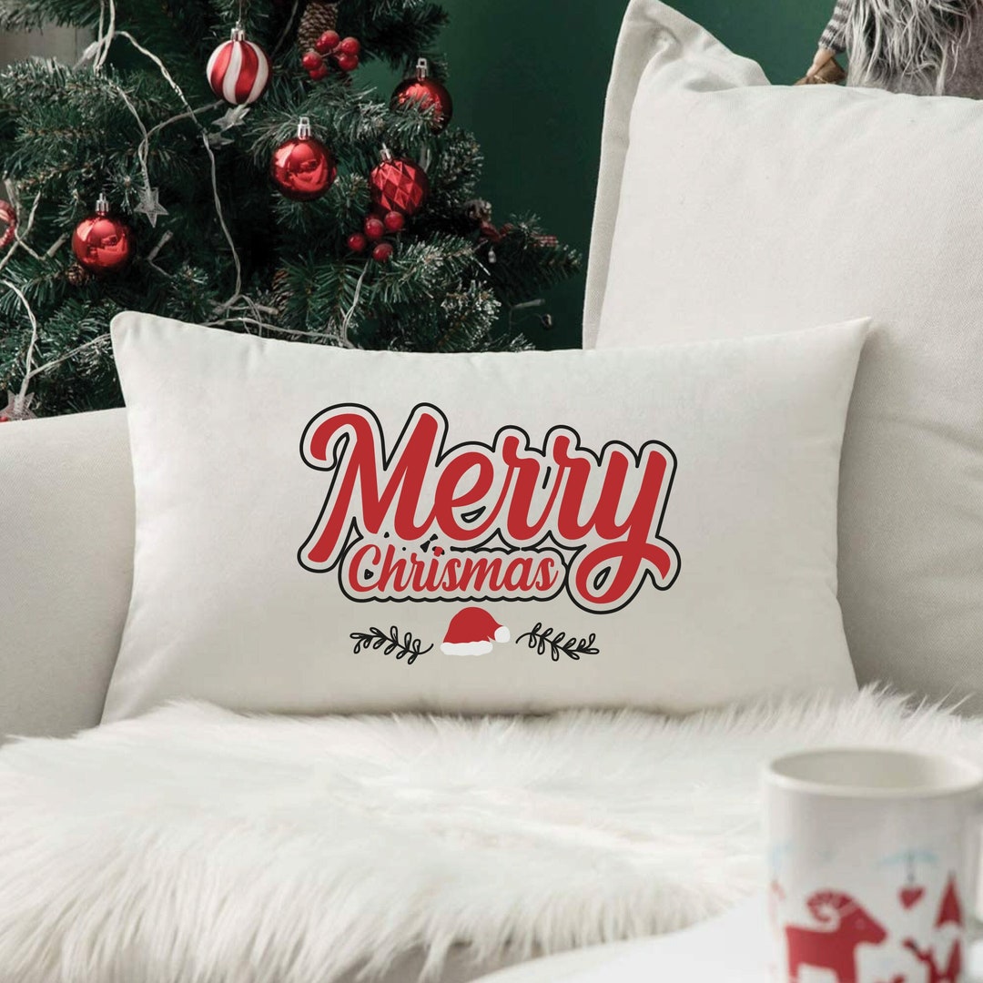 Merry Christmas Pillow Christmas Decor Christmas Pillowcase - Etsy