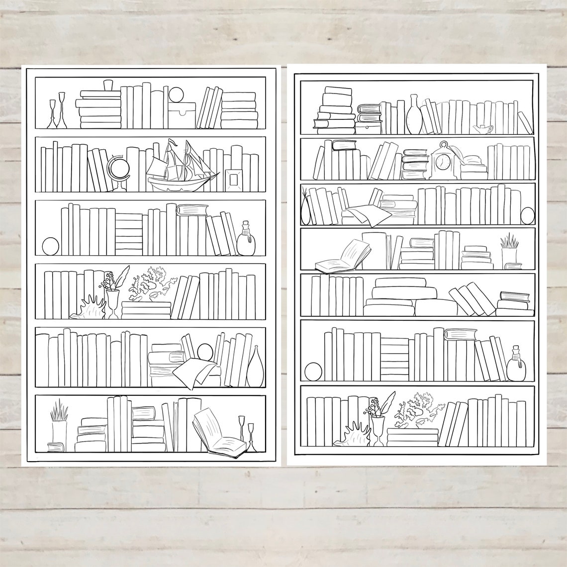 Bookshelf Reading Trackers, Created Your Own Book Tracker, Digital ...