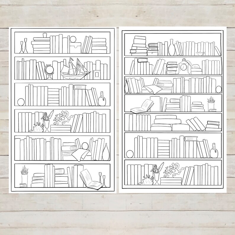 Bookshelf Reading Trackers, Created Your Own Book Tracker, Digital ...